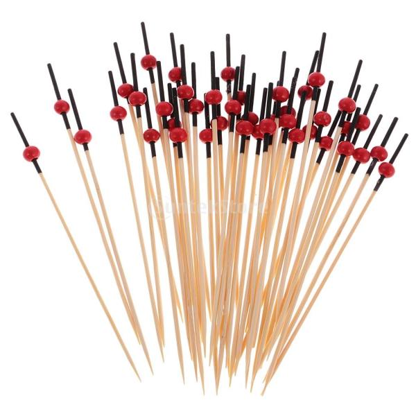 説明:かわいいビーズはつまようじをデザインし.とても愛らしいように見えますサンドイッチ.カップケーキ.カクテル.飲み物.フルーツの装飾に最適な竹の棒のピックバー.カフェ.様々なパーティー.ホテル.そして自宅での使用に適しています前菜を明るく...