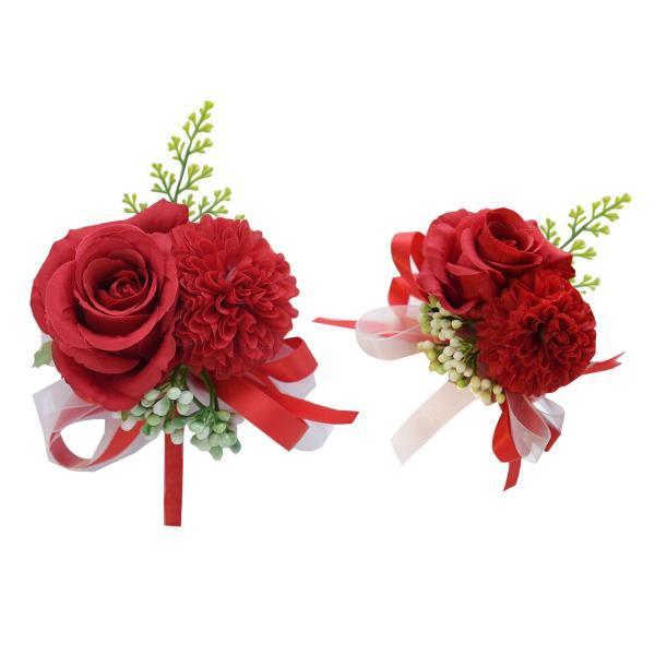 説明:素材:結婚式の手首のコサージュブートニアセットは.環境に優しく.耐久性があり.壊れにくく.色あせせず.着用しやすい人工生地の花で作られています.魅力的です.このブートニアとコサージュは.結婚式で美しい一日を過ごすのに役立ちます.ファッ...