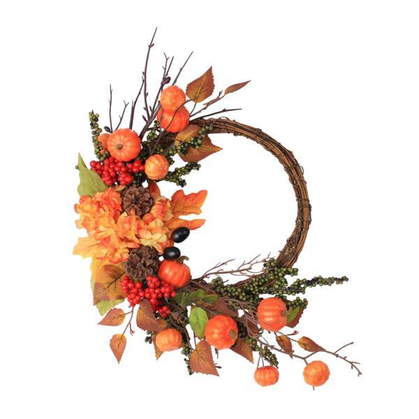 説明:[プレミアム素材]:秋のフロントドアリースは高品質の素材で作られており.カボチャの装飾が施されており.非常にリアルです.[装飾]: 家の装飾のアクセント.玄関の装飾.壁の装飾.オフィスの装飾に最適な.屋内または屋外のフラワーリースです...