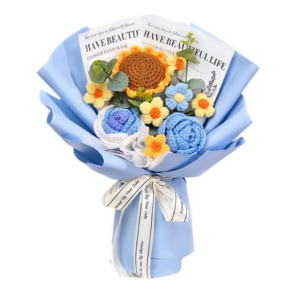 説明:[編み花]:手作りのかぎ針編みのフラワーブーケは.枯れたり落ちたりすることがなく.お手入れも簡単です.プリザーブドフラワーは永遠の祝福を表しています. [プレミアム素材]: ニットフラワーは高級糸で編まれており.柔らかく手触りが良く....