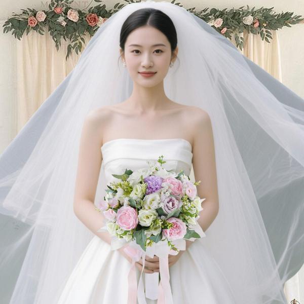 説明:[ウェディングフラワー]: ウェディングブライダルブーケはシルク素材で作られており.色あせせず.美しくロマンチックです. [人工ウェディングブーケ]:ウェディングデコレーションフラワーはエレガントで快適.そして穏やかな雰囲気を醸し出し...