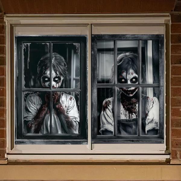 説明:[テーマデコレーション]:このハロウィン壁飾りポスターでDIYデコレーションして.ハロウィンの怖い雰囲気を演出しましょう.写真のように.ぞっとするような顔が描かれています. [プレミアム素材]: このハロウィンウォールデカールは高品質...