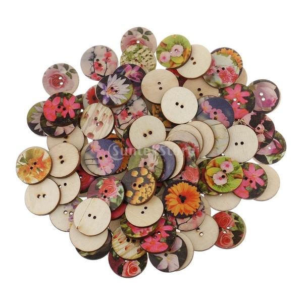説明:良いサイズで非常にかわいい、きれいに作られた、明るい色のボタン裁縫、編み物、人形の服のドレス作り、スクラップブッキング、cardmaking、装飾、ERC及びその他の工芸品のプロジェクトのための理想的な多機能木製ボタン、 材質：木製サ...