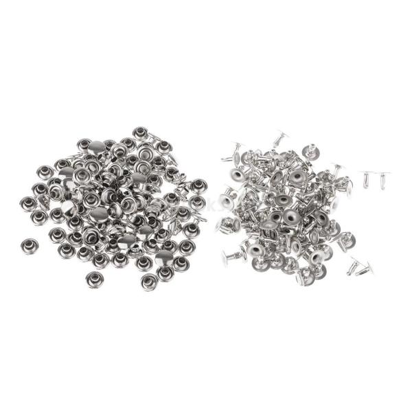 説明:革の修理スタッドセット100pcsシングルキャップリベットあなたの衣服、バッグ、そしてより多くの工芸品に使いやすいファッションデザイン。 高品質の金属材料で作られた、耐久性とインストールが簡単幅広い用途：ベルト、ウインドブレーカー、ダ...