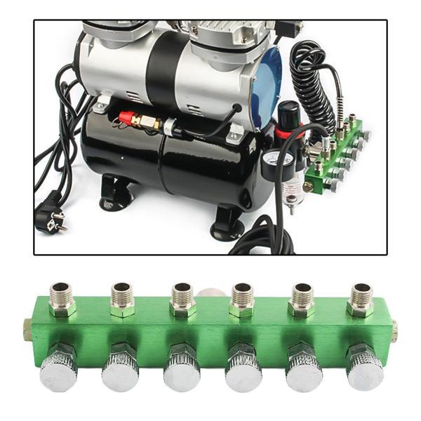 説明:エアブラシエアホーススプリッターと調整された計量マニホールド1/4 '' BSPメスインレットと1/8 '' BSPオスアウトレットが含まれているため.空気供給を複数の方法で分割できます.各排気口には.各ホーススプリッターへの圧力をカ...