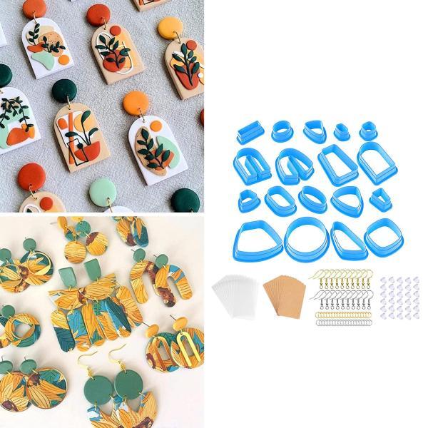 仕様:素材:プラスチックパッケージサイズ:約. 22x11x2.8cm/8.66x4.33x1.10インチパッケージに含まれるもの:18個のポリマークレイカッターイヤリングフック20個(ゴールド10個.シルバー10個) 30個のジャンプリン...