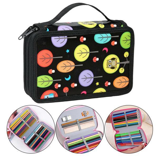 説明:72スロット2層:ペンシルケース収納バッグには2層のコンパートメントがありますコンパクトで持ち運びに便利:サイズ20x12.5x8cm / 7.87x4.92x3.15インチ.コンパクトで便利なボディ.毎日の使用またはこのケースでの旅...