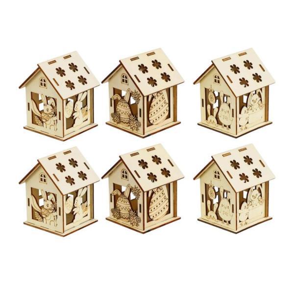 説明: [大人のための豊富なイースタークラフトキット]:DIY木製イースタークラフトセットには.未完成のイースター木製ハウス6個.絵の具12色セット1セット.ペイントペン2本.カラフルなラインストーン2袋が含まれています.DIYのニーズを満...