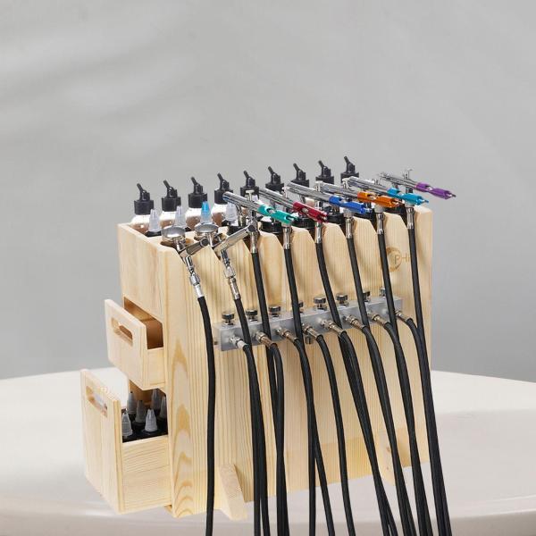 説明: [多用途]独立した制御バルブを備えた統合された8ウェイエアスプリッターを備えており.最大8本のエアブラシを同時に接続して調整できるため.正確なシェーディング.グラデーション.マルチカラープロジェクトが可能です. [整理]フィード式と...