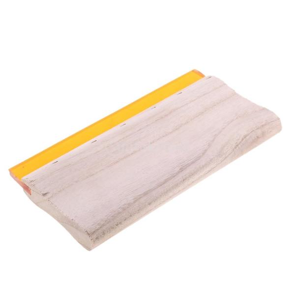 説明:フラットシングル硬度ブレード、 ポリウレタン材料、すべての異なる種類のインクに対する平衡スクレーパー、 耐摩擦性と耐食性に優れ、 木製のハンドルの古典的なスタイルのシルエット耐熱性と耐熱性に優れた金型仕様:材質：ゴム色：コーヒーサイズ...