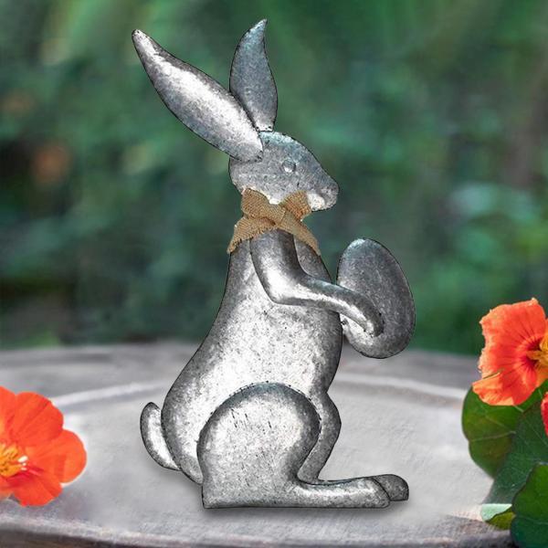 説明:バニーの置物: アンティーク仕上げの表面が特徴のバニーの像で.イースターエッグを保持しています.イースターのテーマの装飾や春のセンターピースの一部に最適です.イースター ホーム デコレーション: イースターのウサギは.イースターエッグ...