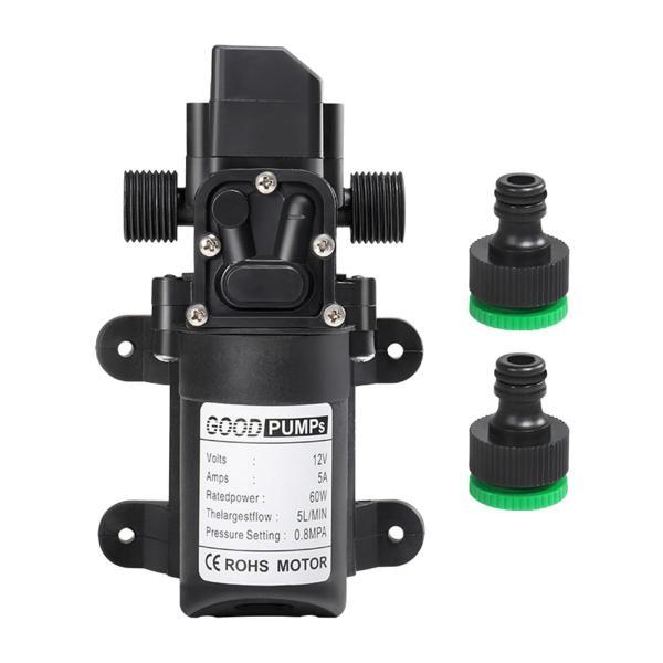 説明:[基本情報]高圧ダイヤフラムウォーターポンプ.DC 12V.60W.4.5L/分水量.作動圧力5〜7kg.ポンプリフト30メートル.吸引リフト1〜2メートル[サイズ情報]自動スイッチ付きセルフプライミングポンプの寸法は約16.5cmx...