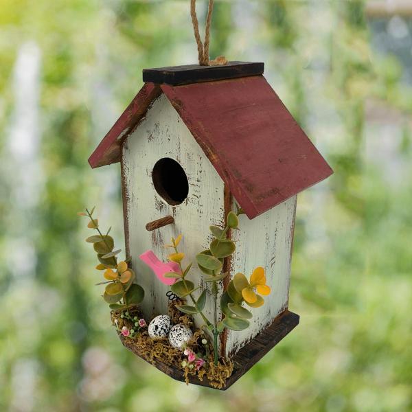 説明:[素材]: 屋外用の吊り下げ式バードハウスは木製で.耐候性があり.長期間使用しても丈夫です. [庭の装飾]: 斬新な装飾の巣箱.素朴な田舎のコテージの形.お庭に温かみと鮮やかな雰囲気を加えます. [バードシェルター]: 丈夫なジュート...