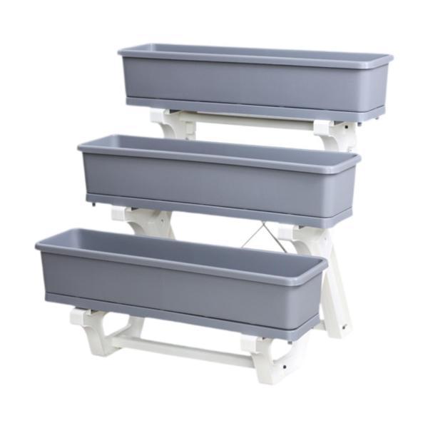 説明:[3段垂直上げ式ガーデンベッド]屋内と屋外用のプランタートレイ付き自立式高床プランター.さまざまな花.野菜.果物の栽培や展示に最適です. [取り外し可能なデザイン]: このバルコニーガーデンプランターは.必要に応じて設置できる取り外し...