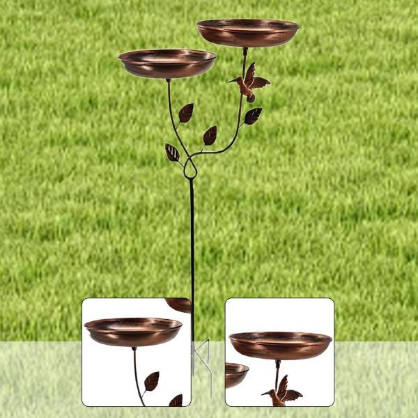 説明:[金属構造]: 鉄素材で作られたこのバードバスは.長期にわたる耐久性とさまざまな気象条件への耐性を保証し.屋外での使用に最適です. [多機能]: バードバス.ウォーターボウル.フィーダーを組み合わせ.鳥に入浴.飲水.給餌のための便利な...