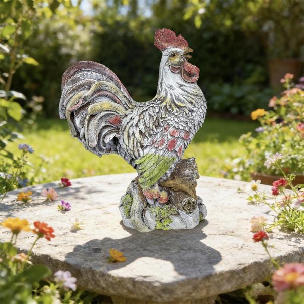 説明: [クリエイティブな装飾]: 鮮やかなスタイル.精巧な職人技と細部までこだわったクリエイティブでユニークな雄鶏の像の芝生の飾りは.ご自宅や庭の装飾に最適です. [製品サイズ]: コックガーデン像庭アート装飾.サイズ約 33cmx17c...