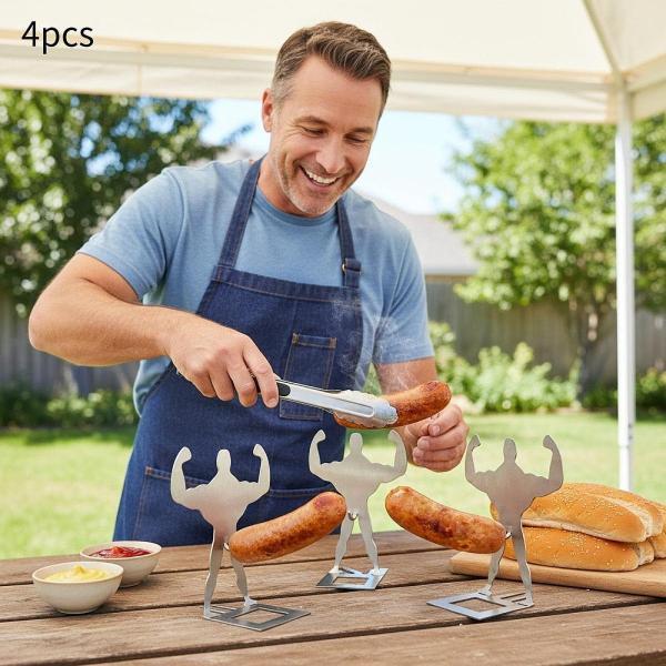 説明: [楽しいデザイン]BBQソーセージホルダーは.筋肉質の男性を模したユニークなデザインで.屋外BBQ体験に遊び心を加え.ホットドッグを焼く時間をより楽しいものにしてくれます. [耐久性のある素材]ステンレススチール製のこのホットドッグ...