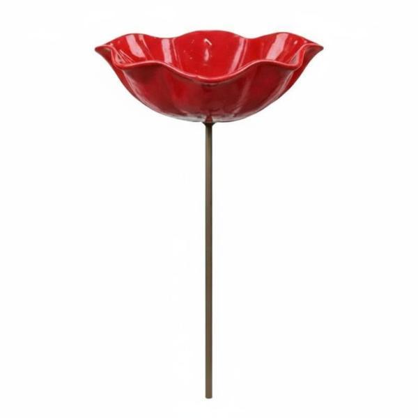 【製品概要】: 庭用品として使える花型バードバスで、花を思わせる器に鳥が水を飲みやすい鳥用水皿を組み合わせたデザインです。ベランダや花壇にすんなり溶け込む、空間をやさしく彩ります。【機能】: 鳥の水飲みや水浴びのためのバードバスとして使え、...