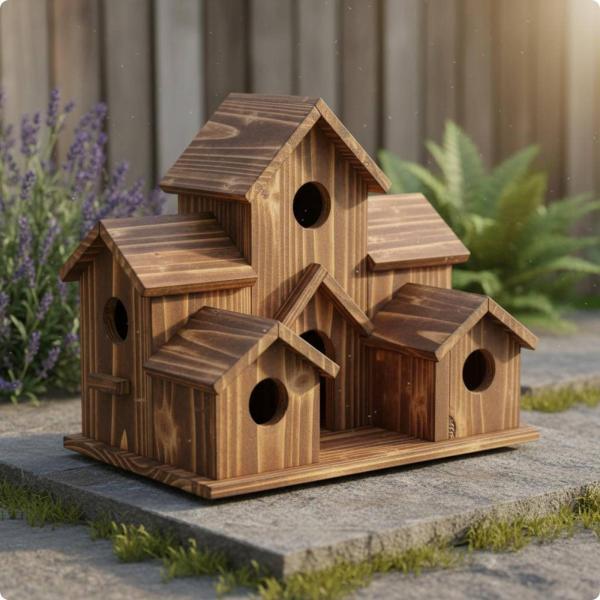 【製品概要】: これは屋外用品として使える鳥の巣箱で、木材の暖かみを生かした木製鳥の家のデザインが庭やベランダに自然に調和ます。【機能】: ハチドリ巣箱としてだけでなく、吊り下げ式鳥の餌台のように小鳥を呼び寄せ、観察しやすい癒やしの空間をつ...