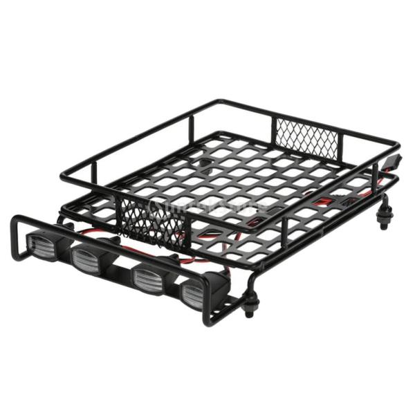 説明: 100％ブランドの新しいと耐久性材質：金属 RCカーをもっとクールで魅力的にする屋根のラック/手荷物のキャリアの4Pcsの正方形のランプ白いLEDライト 1/10 1/8 RCクローラのアップグレード部品TAMIYA CC01アキシ...