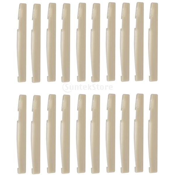 説明:ギターストリングブリッジサドルポータブルで使いやすい弦楽器のための良いアクセサリーアコースティックフォークギター材質：プラスチック交換用ギターサドルサイズチャート: LxWxH：72x3x9mm / 2.83x0.12x0.35インチ...