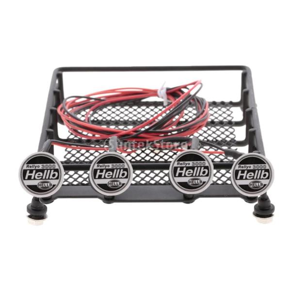 説明:アルミニウム合金.ライトバー付きの耐久性と高品質のルーフラックラゲッジシンプルだが安定してインストールライトには.フラッシュモードを制御するRCCH3があります受信機を電源として使用する1/10RCクローラーアキシャルSCX10D90...