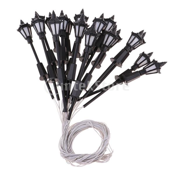 説明:100個1:150スケールモデル鉄道列車ランプポストミニチュアガーデンランドスケープ街路灯NゲージLED発光色:白;電圧:3V Nゲージに適していますミニガーデンミニチュアランドスケープデコレーションに最適あなたのモデルの装飾のための...