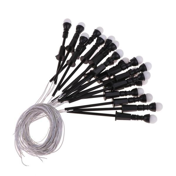 説明: 20ピース1:100スケールモデル鉄道列車ランプポストミニチュアガーデンランドスケープストリートシグルヘッドライトHO OOスケールLED 発光色:白.電圧:3V  OOスケールやHOスケールなどに最適ミニガーデンミニチュアランドス...