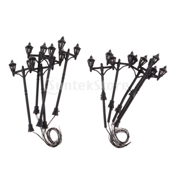 説明:それぞれに二重の街灯柱があり、ワイヤーと電球で完成しています.. 砂テーブルモデルのレイアウトを装飾するために主に使用されます。 これらの街灯柱は3Vの供給電圧だけでの使用に適しています。 モデル公園、記念地区、通り、駐車場、広場の景...