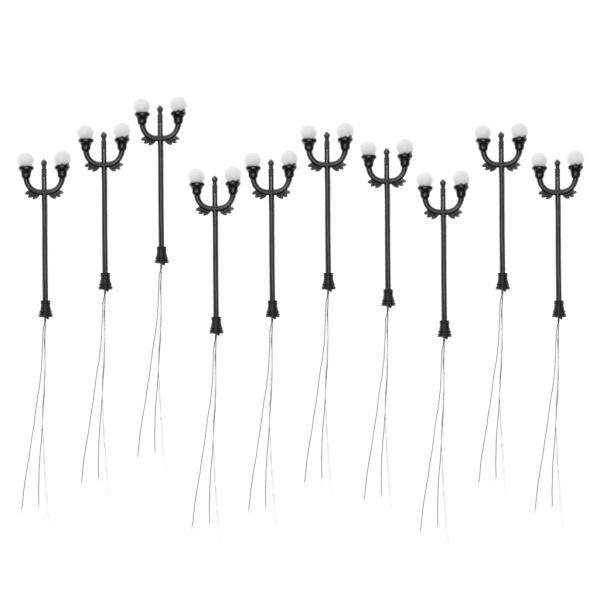 説明:10個モデルストリートホワイトLEDライト鉄道鉄道風景風景建物HO OO主にジオラマ建築の造園レイアウト.建築モデルの卒業デザインの装飾に使用されます素材:プラスチック選択のための3＆single＆doubleヘッドライトおよび掲示板...