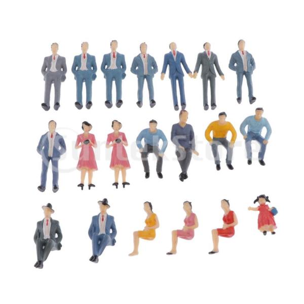 説明: Gスケールモデル人電車建物のレイアウト塗装済み完成品たくさんの20個スケール：1/30 材質：ABS カラー：多色身長：約55 mm / 2.16 " パッケージに含まれるもの: 20個入りGスケールモデル人...