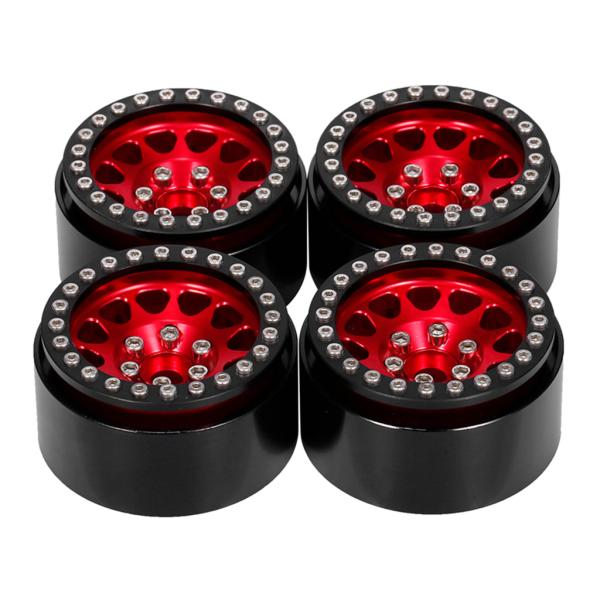 説明:アキシャルSCX10 II 90046.Traxxas TRX4.D90.HPI.HSP.Redcat  RCクローラー車用の4ピース1.9インチビードロックホイールリム.高性能アップグレードパーツ.CNC精密製造.使いやすく.インス...