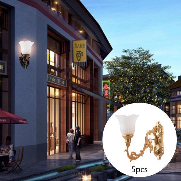 説明:あなたが得るでしょう:5個1:87HOゲージDIYモデル街路壁ライトランプミニチュアガーデンランドスケープLEDライト.電圧:3V /12VACまたはDC互換.鉄道ランプとライトのモデル:ほとんどの鉄道景観構築キットに適しています.ア...