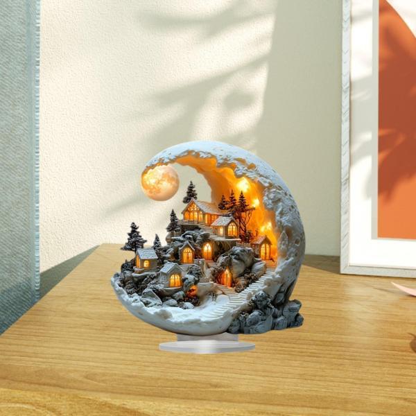 説明:[ユニークなデザイン]: この2Dの宗教的なアクリル装飾は.小さな家のある月が特徴で.あらゆる空間に精神性と優雅さを加えています. ユニークで意味のある装飾に感謝する人に最適です[多彩なホームデコレーション]: リビングとベッドルーム...