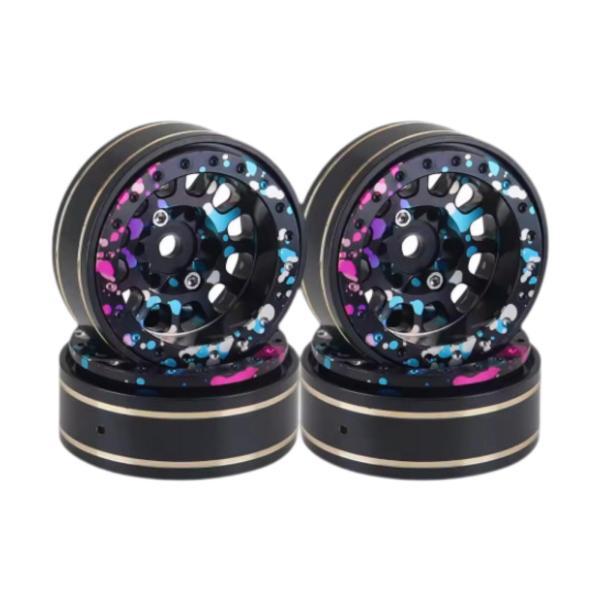 説明:[材料:RCタイヤホイールは金属製で.変形は簡単ではなく.高強度と軽量 compatible]:金属ホイールリムハブはSCX24 1/18および1/24クローラーカーに適しています[サイズ]:rcタイヤホイールハブリムは3.09cmx...