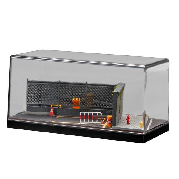 説明:[コレクションを展示]: 1/64スケールのダイキャストカーモデル.ミニチュアフィギュア.コレクターアイテム用に設計された1/64駐車場ディスプレイケースは.透明度の高い蓋が特徴で.貴重なアイテムを強調しながら臨場感あふれる街並みの背...