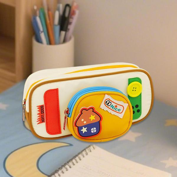 説明:[クリエイティブデザイン]: 鮮やかなデザインと精巧な縫製技術.キュートで漫画的なクリエイティブペンケース. [プレミアム素材]: 愛らしいペンシルケースは高品質のオックスフォード布素材で作られており.安定感があり.触り心地が良いです...