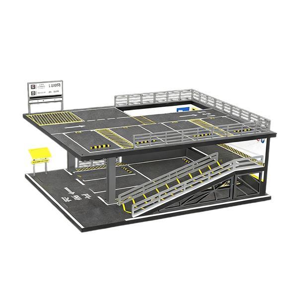 説明:[1/64 風景シミュレーション駐車場]: 1/64 ダイキャストモデルの保管と展示のためのコレクションディスプレイショーケース[ガレージディスプレイプラットフォーム]: 1/64シミュレーション駐車場シーン.車のモデル.写真小道具....