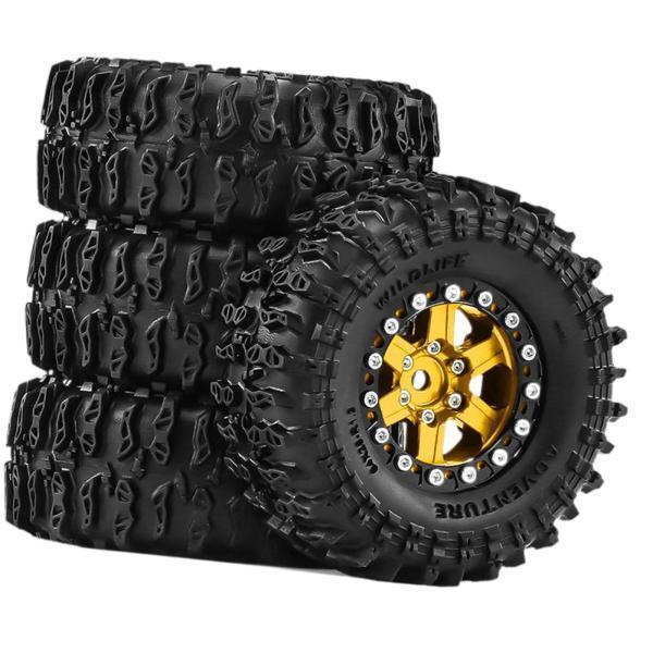 説明: [互換性]これらのカータイヤは1/18.SCX24.-18モデルに適合し.RCクローラーのシームレスな取り付けとパフォーマンスの向上を保証します. [素材]アルミ合金とプラスチックで作られたこのホイールは.過酷なオフロードアドベンチ...