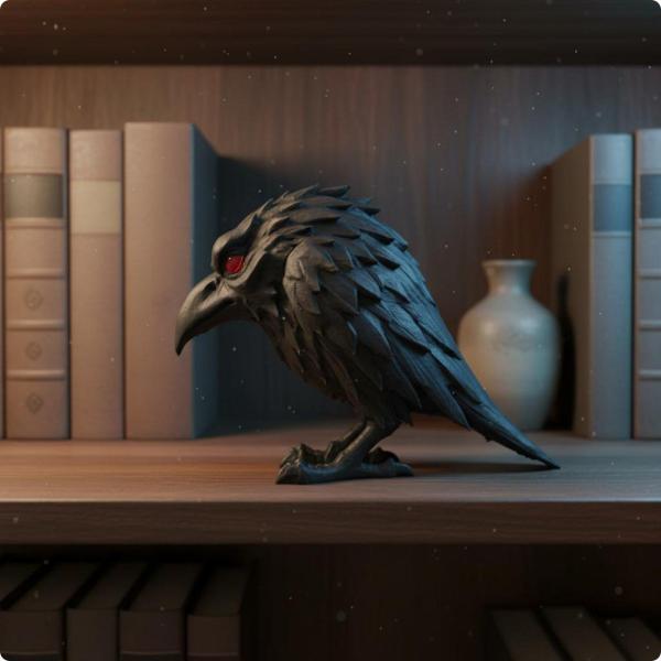 説明: [素材]: 樹脂で作られたこの鳥の置物は.しっかりとした感触と精巧な形状を持ち.どんな表面でも印象的な手作りの存在感を放ちます. [照明効果]: 光る赤い目がドラマチックな焦点を作り出し.暗い場所でも黒檀の鳥の彫刻が際立ち.ご自宅の...