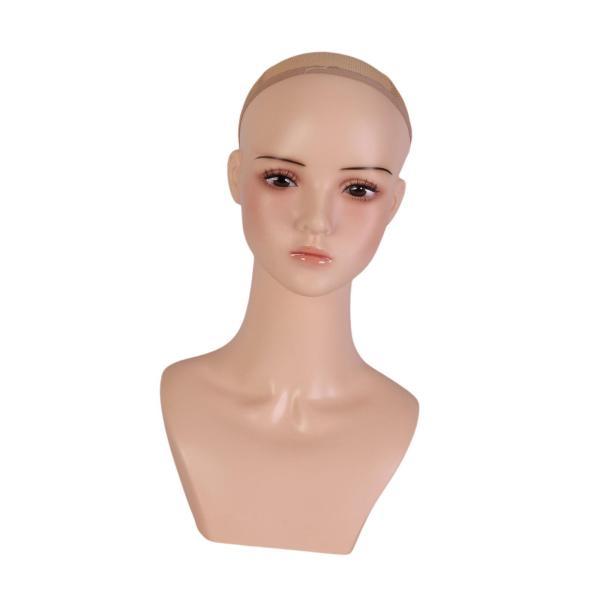 説明:[多機能]: 女性マネキンヘッドは.かつら.帽子.ターバン.ヘッドバンド.メガネ.ネックレス.イヤリング.スカーフの展示に適しています.かつらの作成とデザインに理想的なツールです. [素材]: 肩付き女性マネキンヘッドはPVC素材で作...