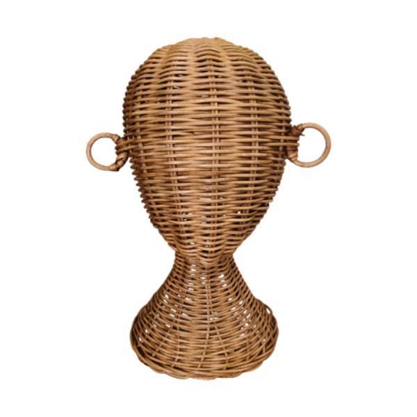 説明: versatileディスプレイ]:マネキンヘッドモデルは.子供や大人向けの帽子を表示し.イヤリングやその他のアクセサリーを表示するのに適しています[材料]:ウィッグディスプレイモデルはラタンで作られています.ホーム環境[コンパクトサ...