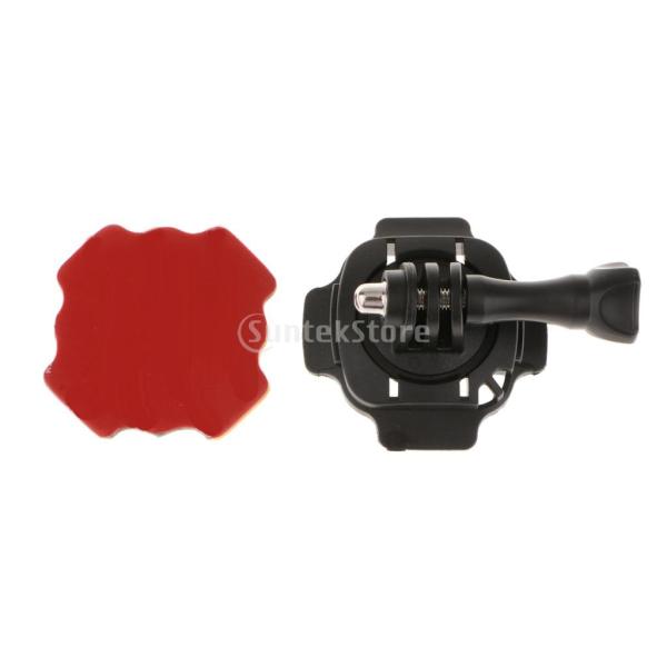 説明:ロックで360度回転.カーブマウントはほぼすべてのヘルメットに取り付けることができるため.レース.オートバイ.サイクリングに最適です.マウントは.360度回転して「自分撮り」ショットまたは「視点」ショットを撮るように調整できます.スノ...