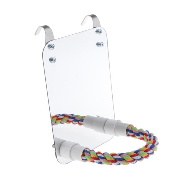 仕様:素材:アクリルミラーサイズ(LxW):約12.5x17.5cm / 4.92x6.89インチロープパーチの長さ:約. 31cm / 12.2インチパッケージに含まれるもの: 1ピースミラー 1ピースロープパーチ 2個のフック 4ピース...