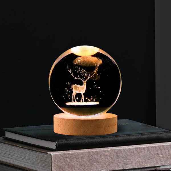 説明:素材: ガラスと木でできており.精巧に作られ耐久性があり.ご自宅に芸術的な雰囲気を加えます.優れた職人技: 3D 彫刻技術.高品質.絶妙な職人技.アプリケーション: 3D ガラス球は.彫像と常夜灯.光源.柔らかな光の両方です.使用する...