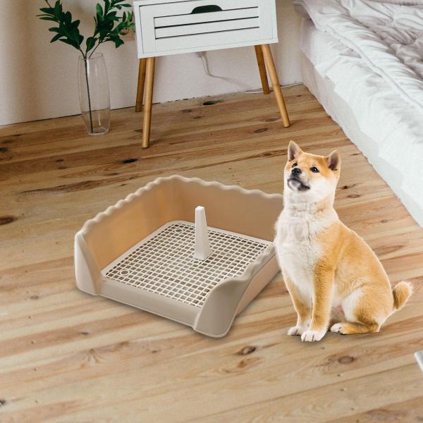説明:素材: 高品質のPP製.丈夫で強い.犬の足を清潔に保ちます: 穴あき格子により.おしっこが下のパッドに流れ落ちます.拭き取りはもう必要ありません.GUARDRAIL DESIGN:ペット用トイレの3つの側面に高いガードレールがあり.尿...