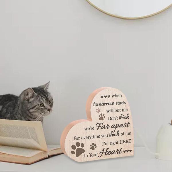 説明:[繊細なハート型]ハート型の外観を持つペットメモリアルプラーク.愛ある言葉(私なしで明日が始まるとき...)の足跡がプリントされています.[木製素材]犬のメモリアルプラークは高品質の木材で作られており.常に頑丈で耐久性があります.[ペ...