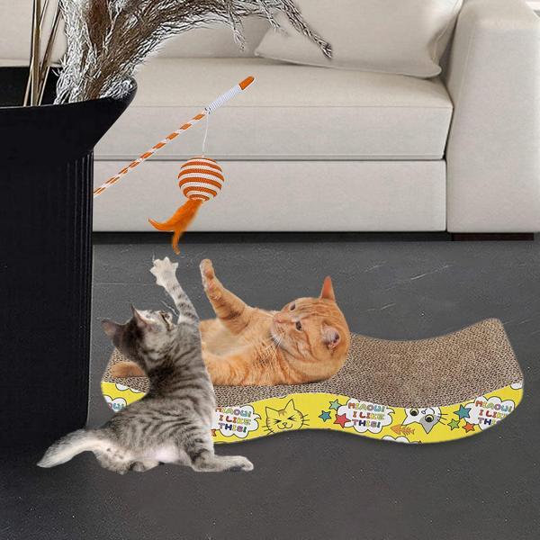 説明:[広々としたデザイン]: 猫の爪とぎボードのサイズが大きいため.体を伸ばして休むのに十分なスペースがあり.爪とぎや遊びにも十分なスペースがあります.[耐久性のある素材]: 猫の爪とぎパッドは高硬度の段ボール紙で作られており.最も熱心な...