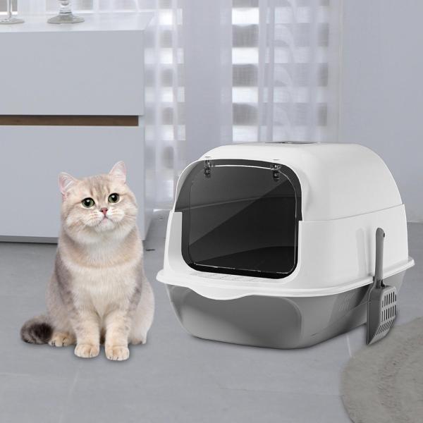 説明:[高品質素材]: 完全に密閉された猫用トイレは.軽量で耐久性のあるPP素材で作られており.長時間使用しても耐久性があり.屋内での使用に最適です.[特徴]: 蓋付き猫トイレは広く.飛沫防止.取り外し可能.掃除が簡単.中で自由に動き回れま...