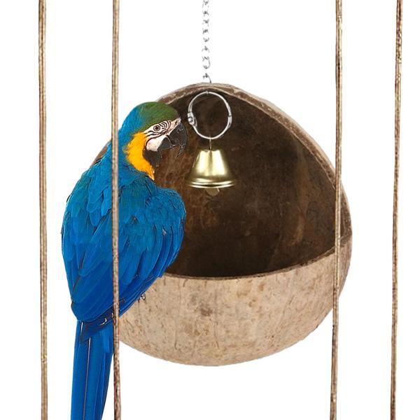 説明:[プレミアム素材]:このココナッツ鳥の巣小屋は天然のココナッツの殻で作られており.ペットの鳥に安全で環境に優しい環境を提供します.[オウムに最適]: この吊り下げ式鳥小屋のデザインはオウム用で.飼育箱と楽しいおもちゃの巣として同時に機...
